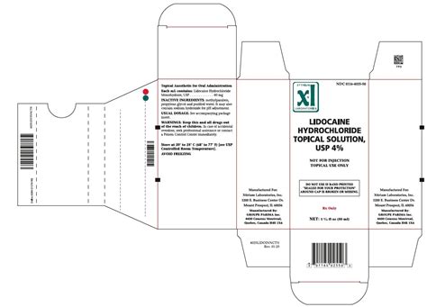 Lidocaine Hydrochloride Topical Solution Usp 4