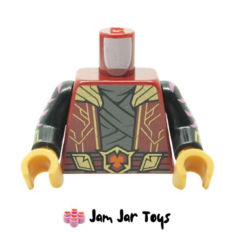 Lego Lord Ras Dark Red Torso Gold Circuitry Dark Bluish Grey Bandages Belt T