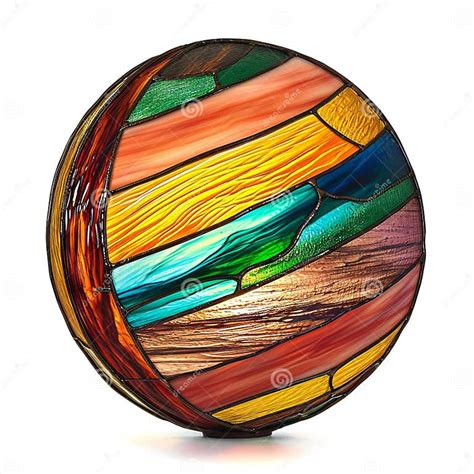 Colorful Abstract Stained Glass Ball Isolated On White Background Stock