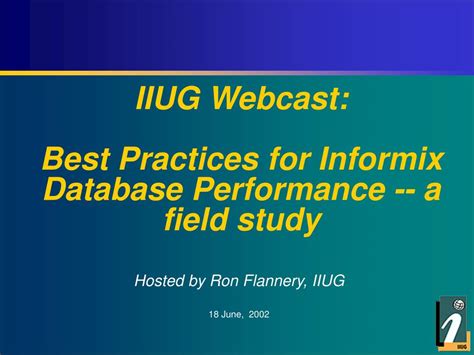 ppt iiug webcast best practices for informix database performance