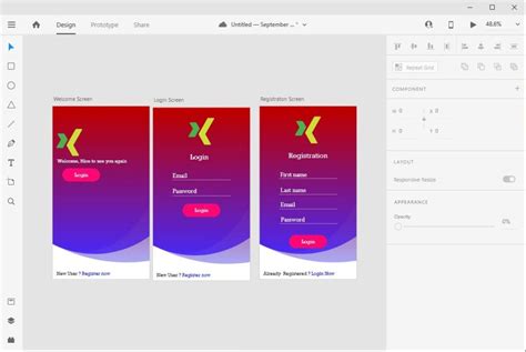 Flutter Login Register Page Ui Design Adobexd Using Velocity X