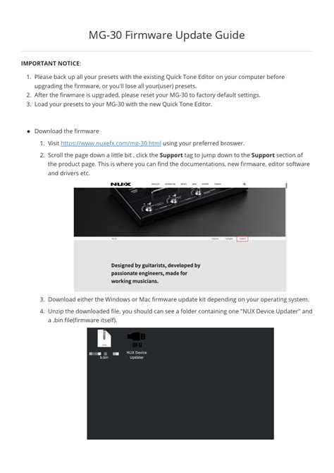 Nux Dfu Mg 30 Firmware Update User Guide