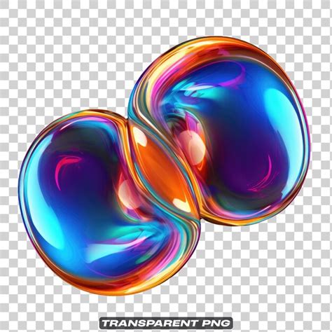 Premium Psd Iridescent Fluid Abstract Shape Isolated