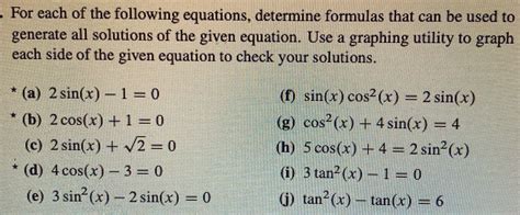 Solved For Each Of The Following Equations Determine