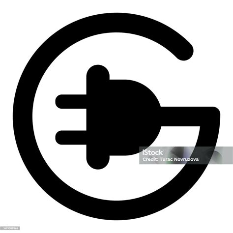 원 모양의 단단한 아이콘 전기 자동차 개념 흰색 배경에 전기 플러그 기호 모바일 웹 디자인을 위한 글리프의 전력 에너지 기호가