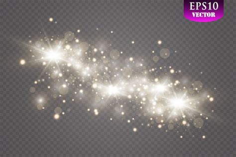스파크와 반짝이 특수 조명 효과 투명 배경에 반짝임 반짝이는 마법 가루 입자 프리미엄 벡터