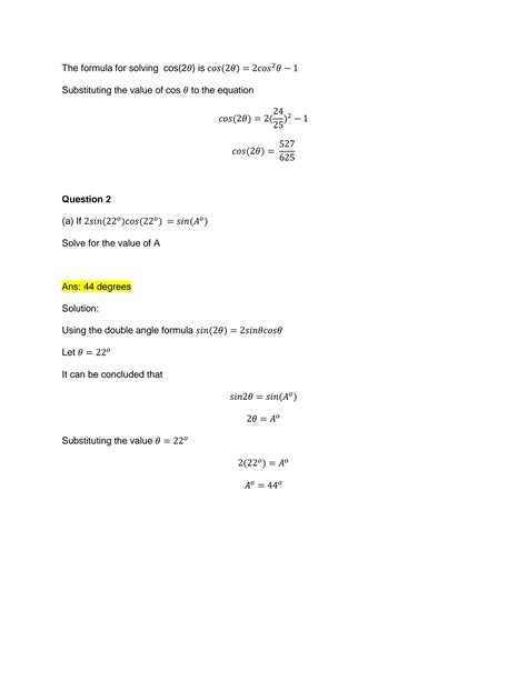 Solution Trigonometry Double Angle Half Angle And Reduction Identities