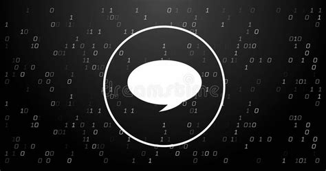 Image Of Digital Speech Bubble Icon Binary Coding And Data Processing Stock Illustration