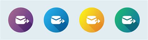 Send Message Solid Icon In Flat Design Style Mail Signs Vector