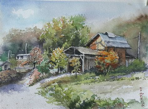 완연한 가을ᆢ 어반스케치ᆞ팬수채 4p 마음밭수채화 어반스케치장애정 Band Page