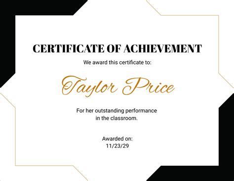 Classroom Certificate Template Edit Online And Download Example