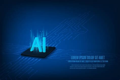 마이크로칩 기술 개념을 갖춘 벡터 인공 지능 미래 첨단 기술 배경 프리미엄 벡터