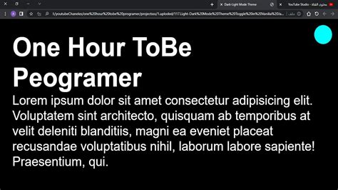 Light Dark Mode Theme Toggle In Vanilia Javascript Youtube