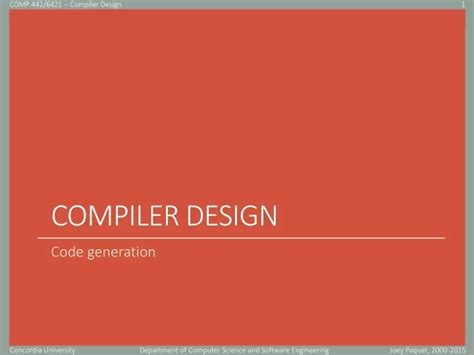 Ppt Compiler Code Generation Variable Declarations And Access