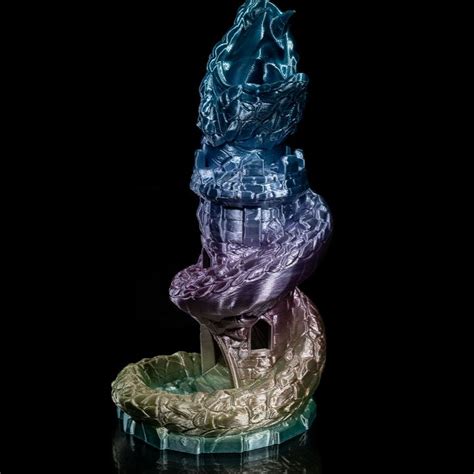 3d Printable Basilisk Dice Tower By Stlflix
