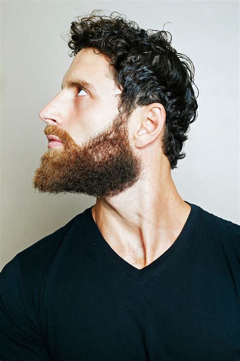 Curious Caucasian Man With Beard Looking License Image 71122411
