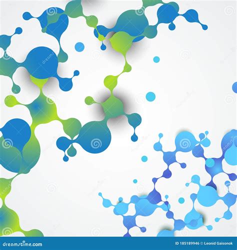 Abstract Molecules Structure With Connect Spherical Particles Vector