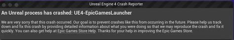 unreal engine crash reporter an unreal process has crashed ue4