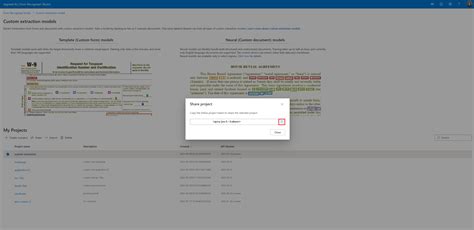 使用文档智能工作室共享自定义模型项目 azure ai services microsoft learn