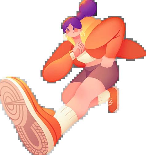 元旦庆祝完整插画 跨越动作女孩 花瓣网