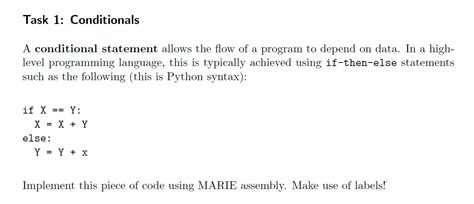 Solved Task 1 Conditionals A Conditional Statement Allows