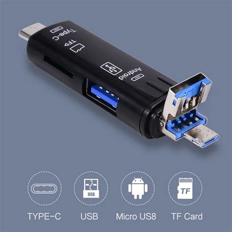 In Multifunction Usb Type C Usb Micro Usb Tf SD Memory Card