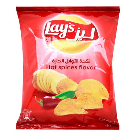 Lays Hot Spices Potato Chips 20 G Online At Best Price Lulu Uae