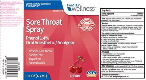 Sore Throat Cherry Phenol Spray