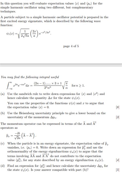 Solved In This Question You Will Evaluate Expectation Values Chegg Com