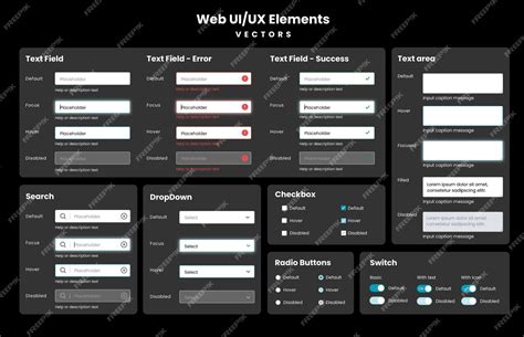 Premium Vector Web Design Ui Elements Ui Ux Design Elements For Web And Application Flat