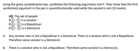 solved using the given symbolization key symbolize the