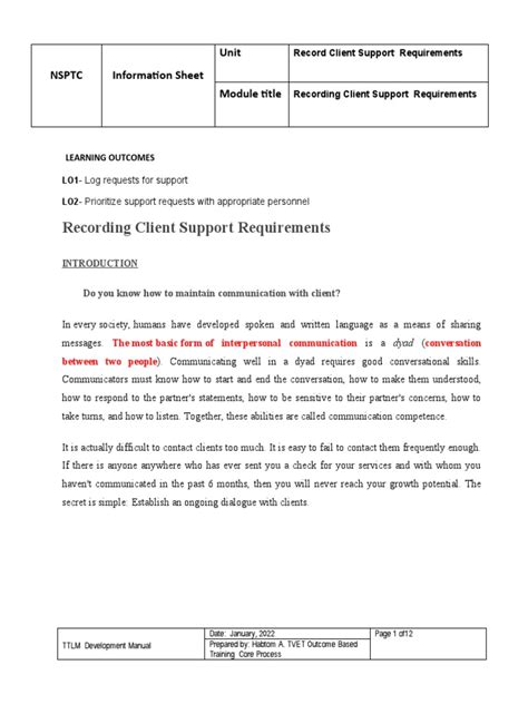Record Client Support Requirements Information Sheet Pdf Internet Computer Network