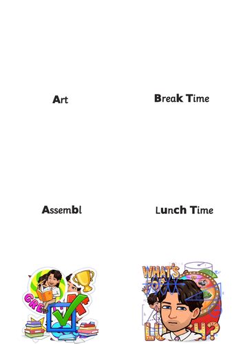 Bitmoji Visual Timetable Teaching Resources