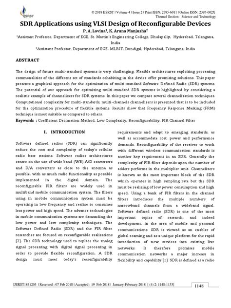 Sdr Applications Using Vlsi Design Of Reconfigurable Devices Pdf