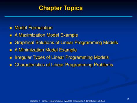 PPT - Chapter 2 Linear Programming: Model Formulation and Graphical Solution PowerPoint ...