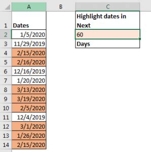 How To Highlight Dates In Next Or N Days In Excel