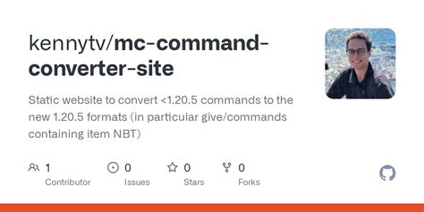 Github Kennytv Mc Command Converter Site Static Website To Convert