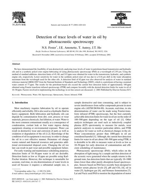 Pdf Detection Of Trace Levels Of Water In Oil By Photoacoustic Spectroscopy Dokumen Tips