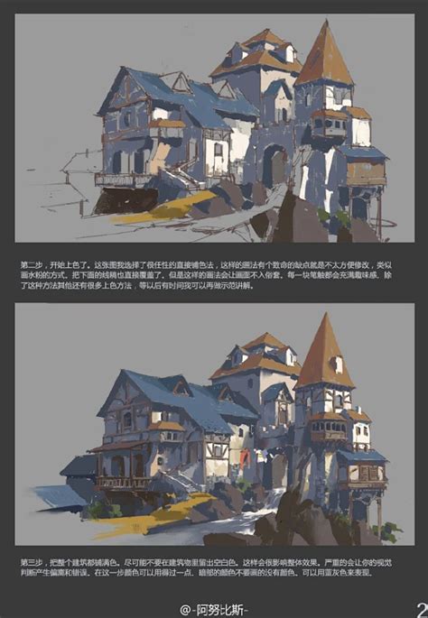 做了一个单体建筑的绘画讲解，希望能对大家有帮助图片 看好了啊~~渣渣学着点~！图片素材 花瓣网