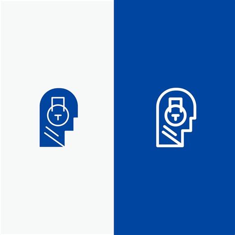Lock Secure Message Data User Line And Glyph Solid Icon Blue Banner Line And Glyph Solid Icon