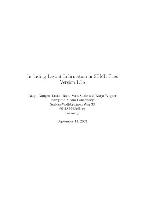 Pdf Including Layout Information In Sbml Files Version 12