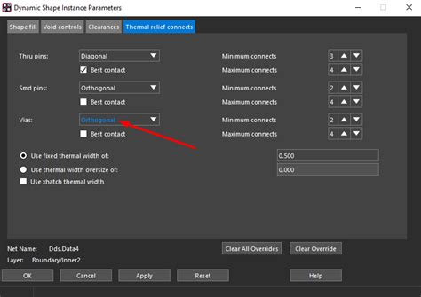 same net shape to via spacing when a via edge touches the shape how to