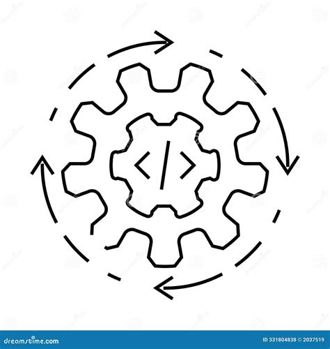 Continuous Integration Software Line Icon Vector Illustration Stock Vector Illustration Of