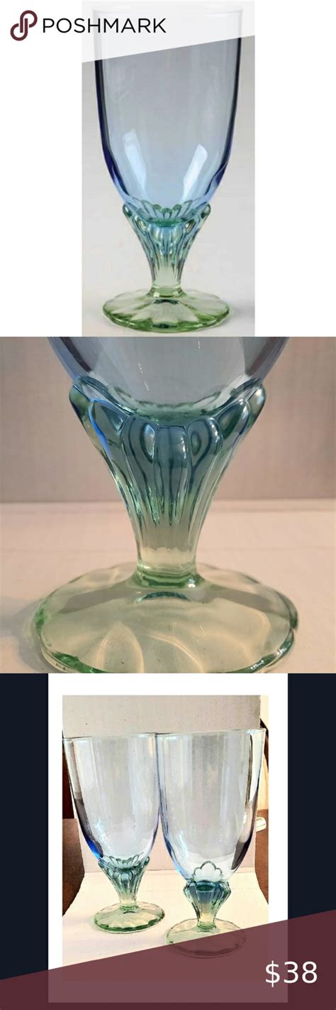 2 Bormioli Rocco Hand Blown Ice Tea Glasses