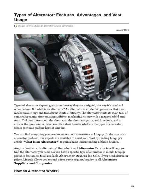 Types Of Alternator Pdf Electrical Equipment Machines
