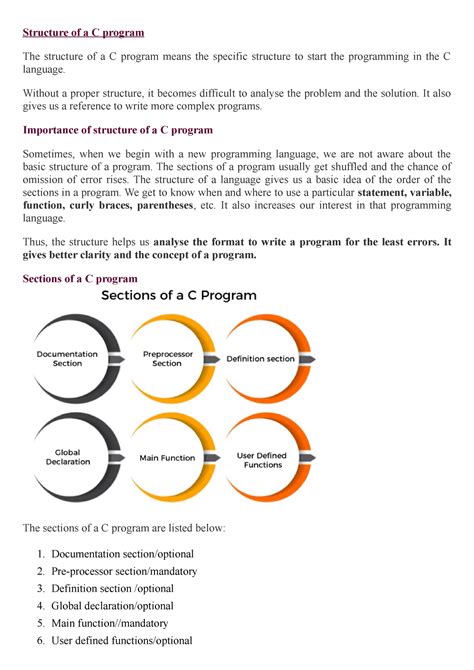 Structure Of A C Program Lecture 2 Structure Of A C Program The