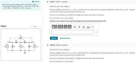 Solved Review Part A Node Equation Solve For The Node Chegg