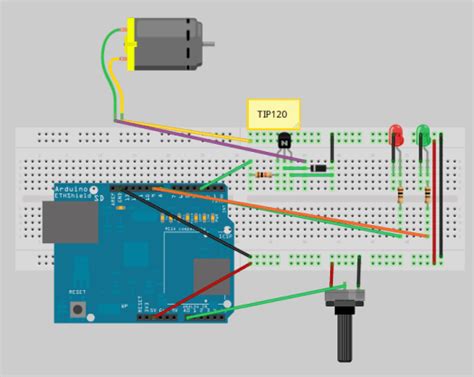 [arduino] speed control with dc motor and pot while true { }