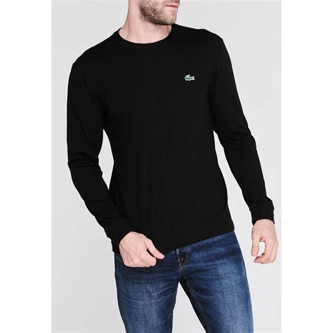 라코스테lacoste 로고 롱 슬리브 셔츠 블랙 Logo Long Sleeve T Shirt Black 031 59435903 트렌비