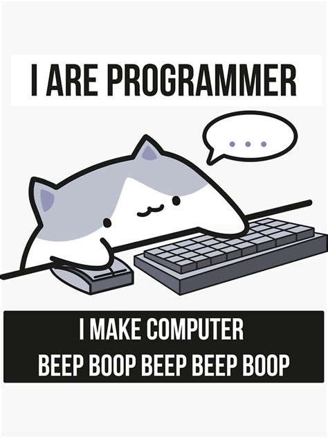 I Are Programmer Cat Programmer Meme Vintage Sticker For Sale By Nestorfernandez Redbubble